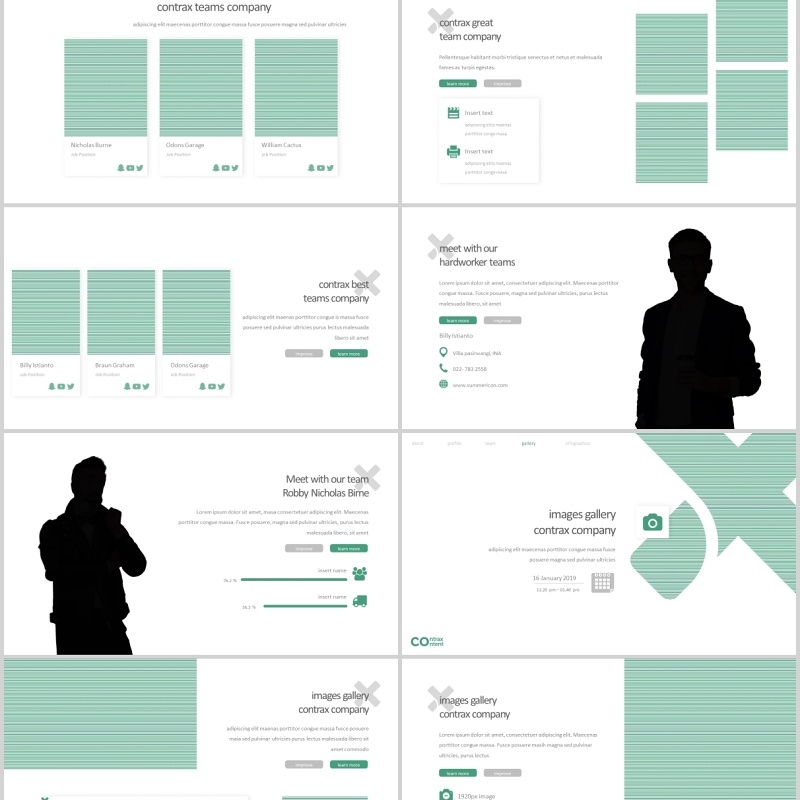 公司简介产品策划项目工作汇报PPT模板版式设计Contrax - Powerpoint Template_PPT模板 【OVO图库】