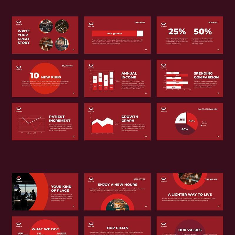 项目产品发布会宣传介绍PPT模板不含照片Pub PowerPoint Presentation Template_PPT模板 【OVO图库】