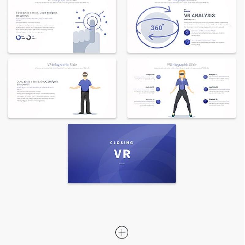 11套色系VR虚拟现实PPT信息图表幻灯片VR - PowerPoint Infographics Slides_PPT元素 【OVO图库】