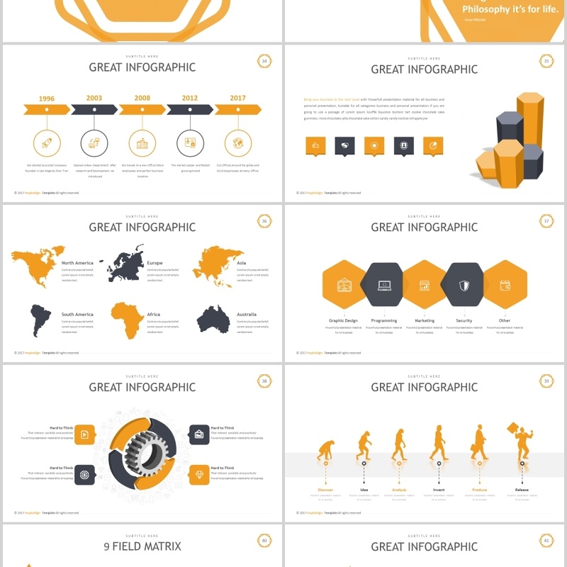 商务图文排版时间轴PPT信息图表元素素材模板Hexon Powerpoint Template_PPT元素 【OVO图库】