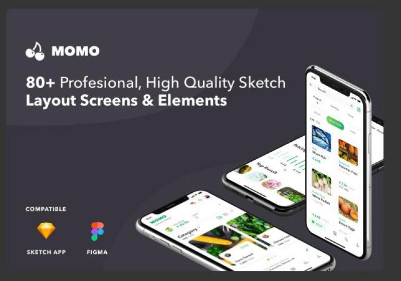 用户界面素材模板MOMO UI Kit_Sketch 【OVO图库】