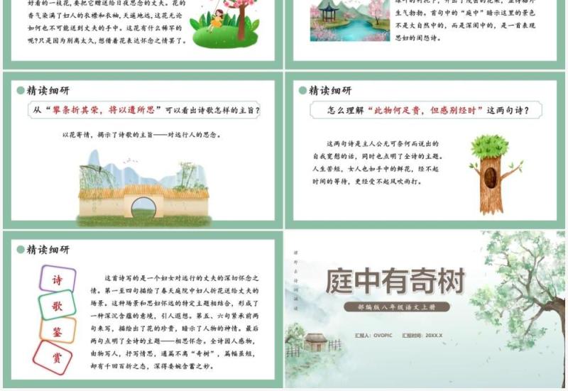 部编版八年级语文上册庭中有奇树课件ppt模板ppt模板 【ovo图库】